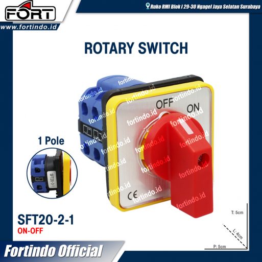 Rotary Switch SFT20-2-1 SA16 ON-OFF 1P MERK FORT Selector Saklar Putar ...